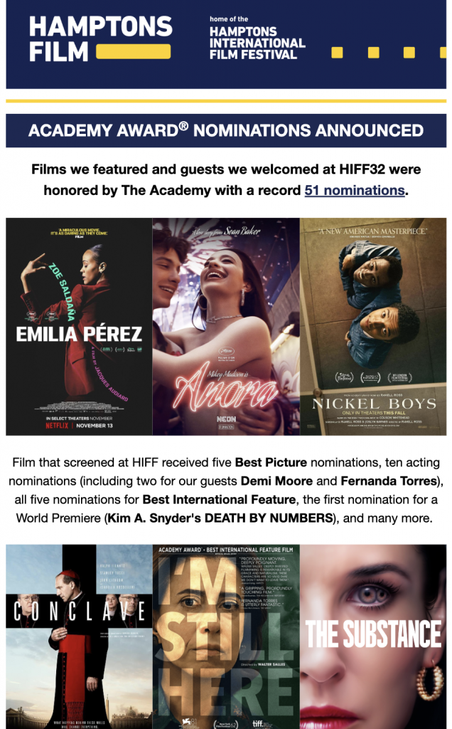 Newsletters - Hamptons International Film Festival